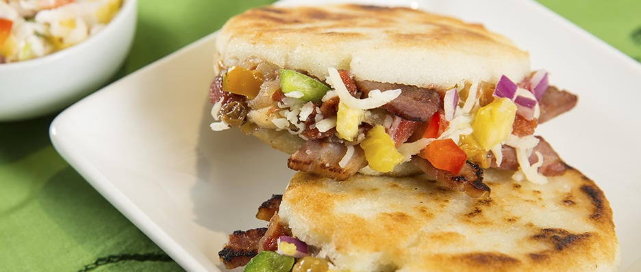 Ham and Pineapple-Jicama Slaw Arepas | Smithfield