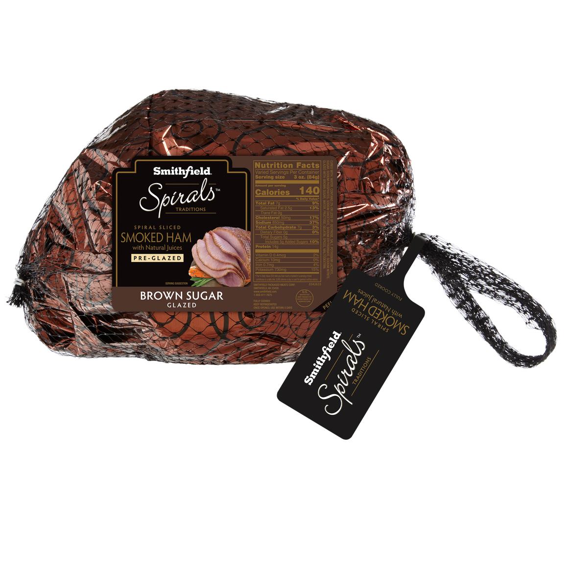 Smithfield Spirals Preglazed Brown Sugar Spiral Sliced Ham | Smithfield