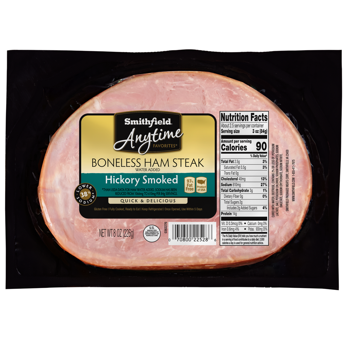 Anytime Favorites Low Sodium Boneless Ham Steak | Smithfield