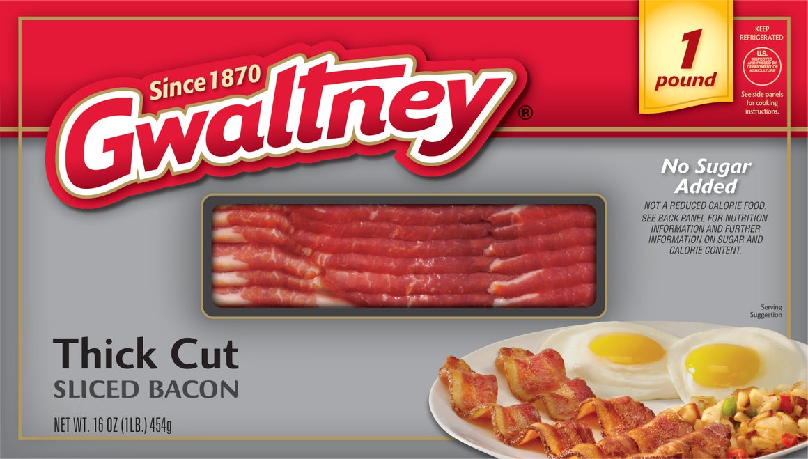 Thick Cut Sliced Bacon 16oz. | Gwaltney Foods