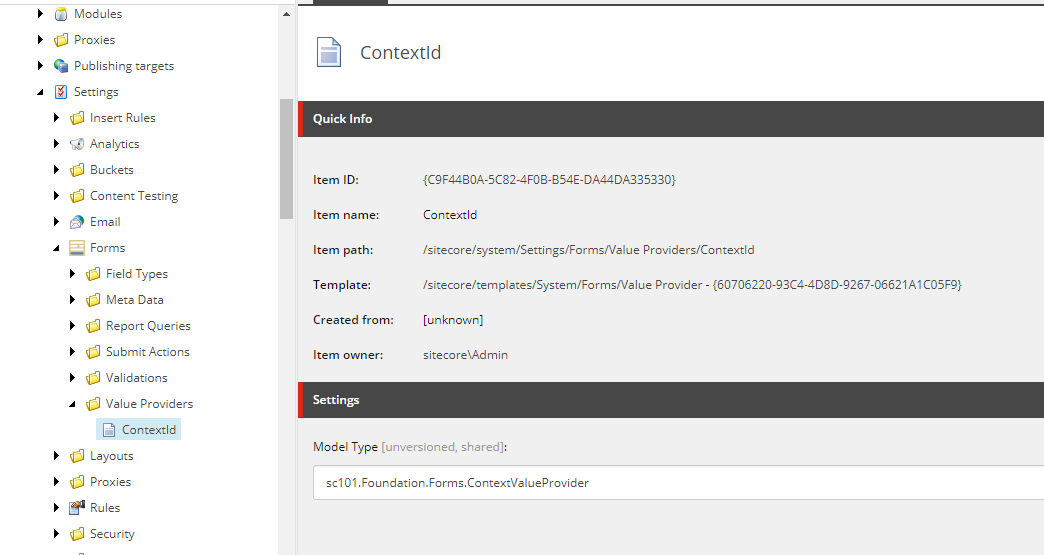 Access Context Item on Sitecore Forms using a Value Provider | Konabos