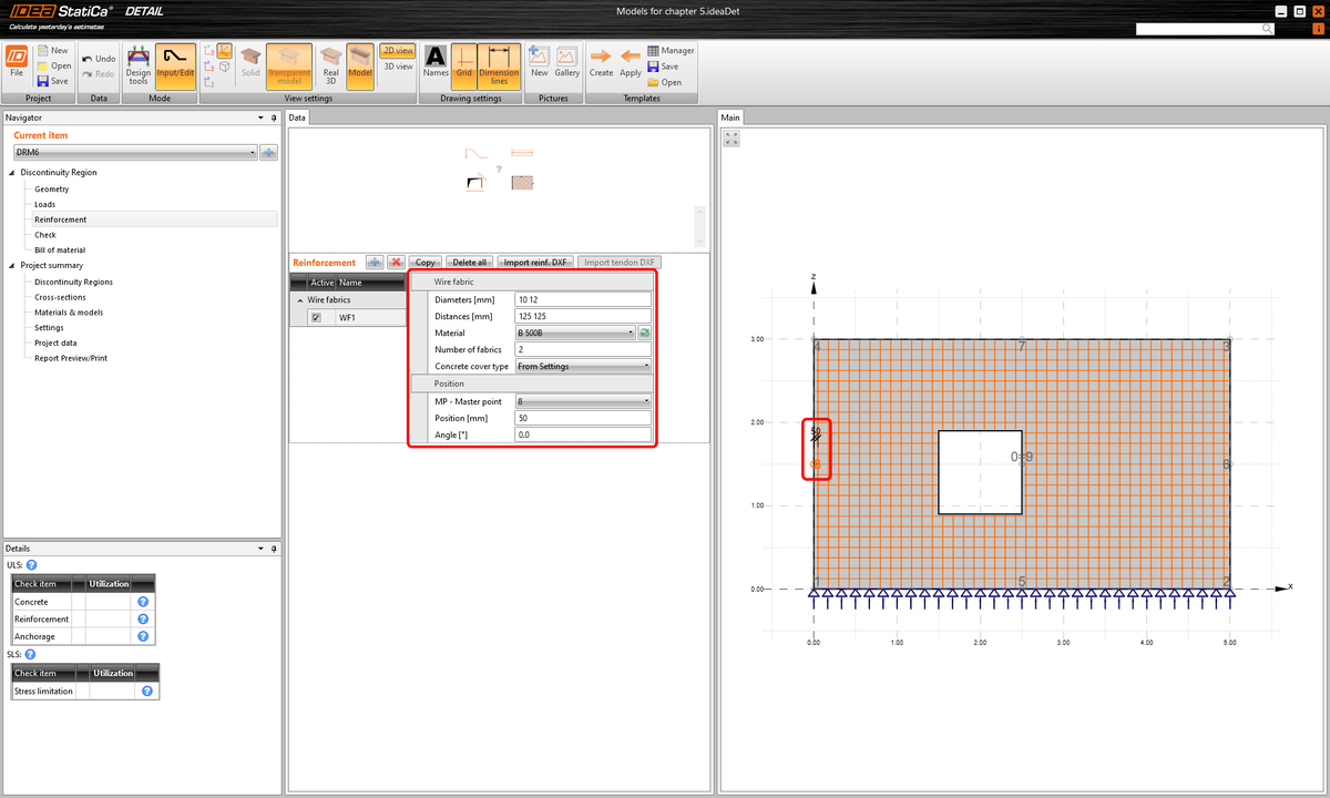 Reinforcement definition in the Detail application | IDEA StatiCa