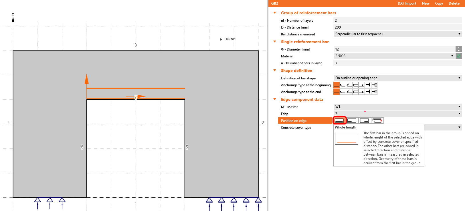 Reinforcement definition in the Detail application | IDEA StatiCa