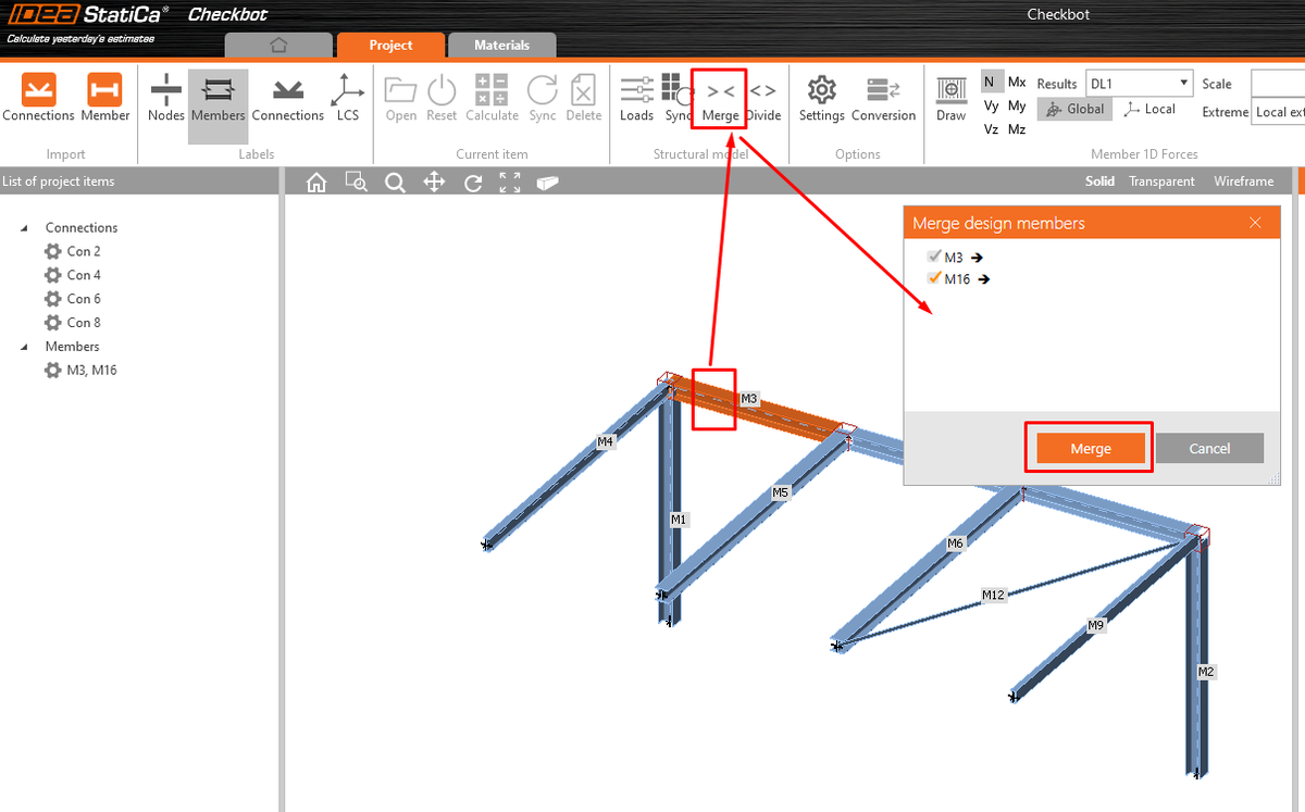 AxisVM BIM link for steel member buckling analysis (EN) | IDEA StatiCa