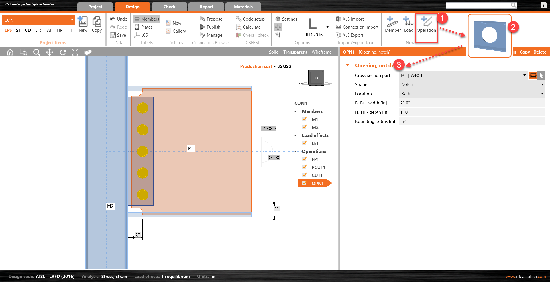 Moment connection: Wide flange to HSS (AISC) | IDEA StatiCa