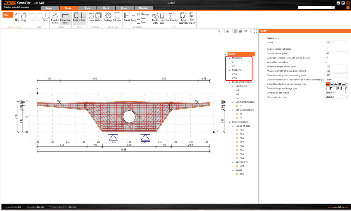 Prestressed bridge diaphragm (EN) | IDEA StatiCa