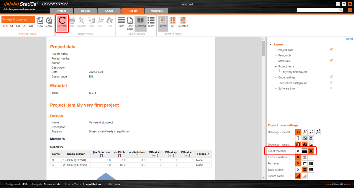 Continuous beam over column connection design (EN) | IDEA StatiCa