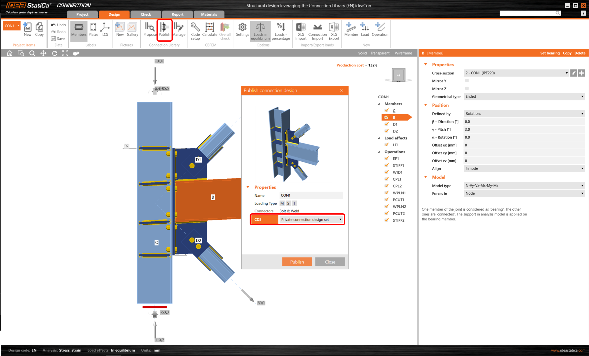 Structural design leveraging the Connection Library (EN) | IDEA StatiCa