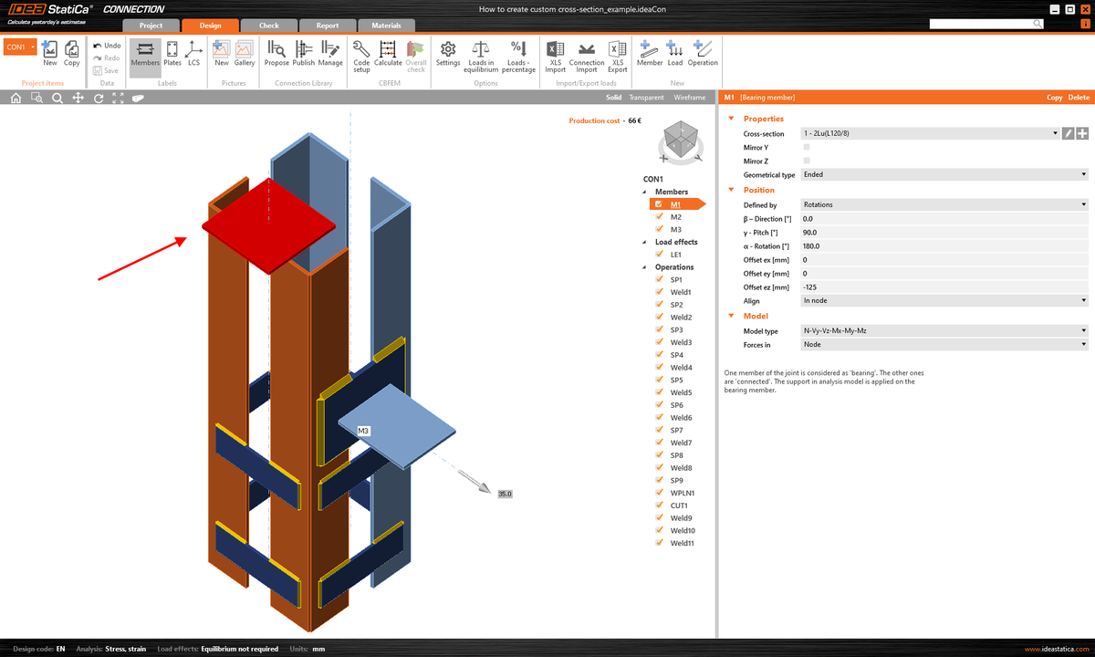 How to create and use a custom cross-section | IDEA StatiCa