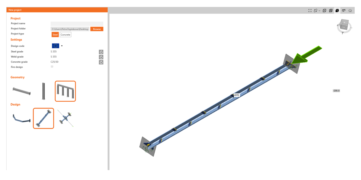 Modeling wizard for typical use-cases in Steel Member | IDEA StatiCa