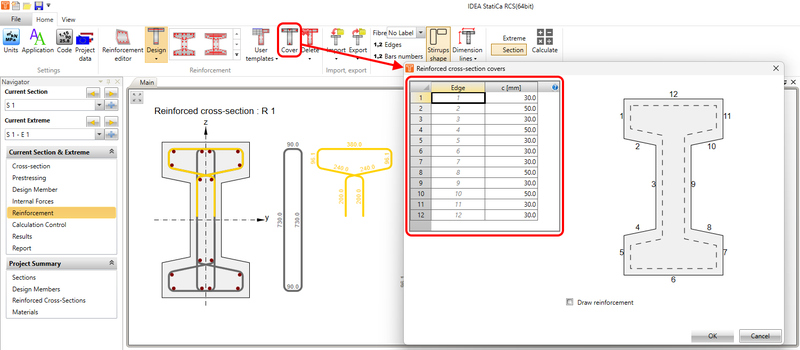 Reinforcement in RCS application | IDEA StatiCa
