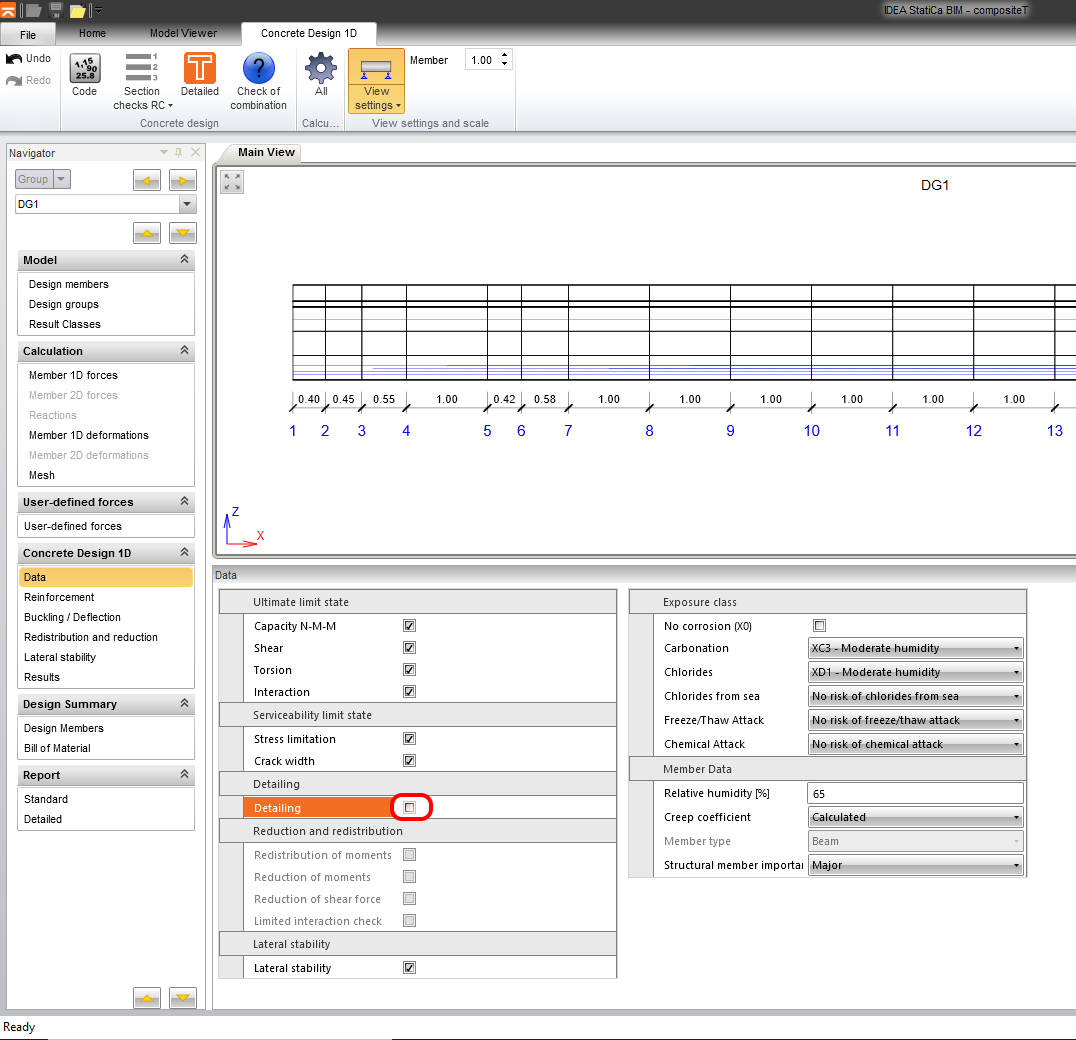 Midas Civil tutorial for BIM link for concrete design | IDEA StatiCa