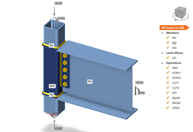 Wide flange beam to HSS Column moment connection | IDEA StatiCa