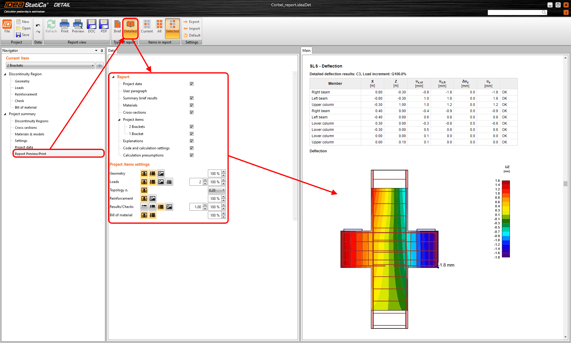 Report in Detail application | IDEA StatiCa