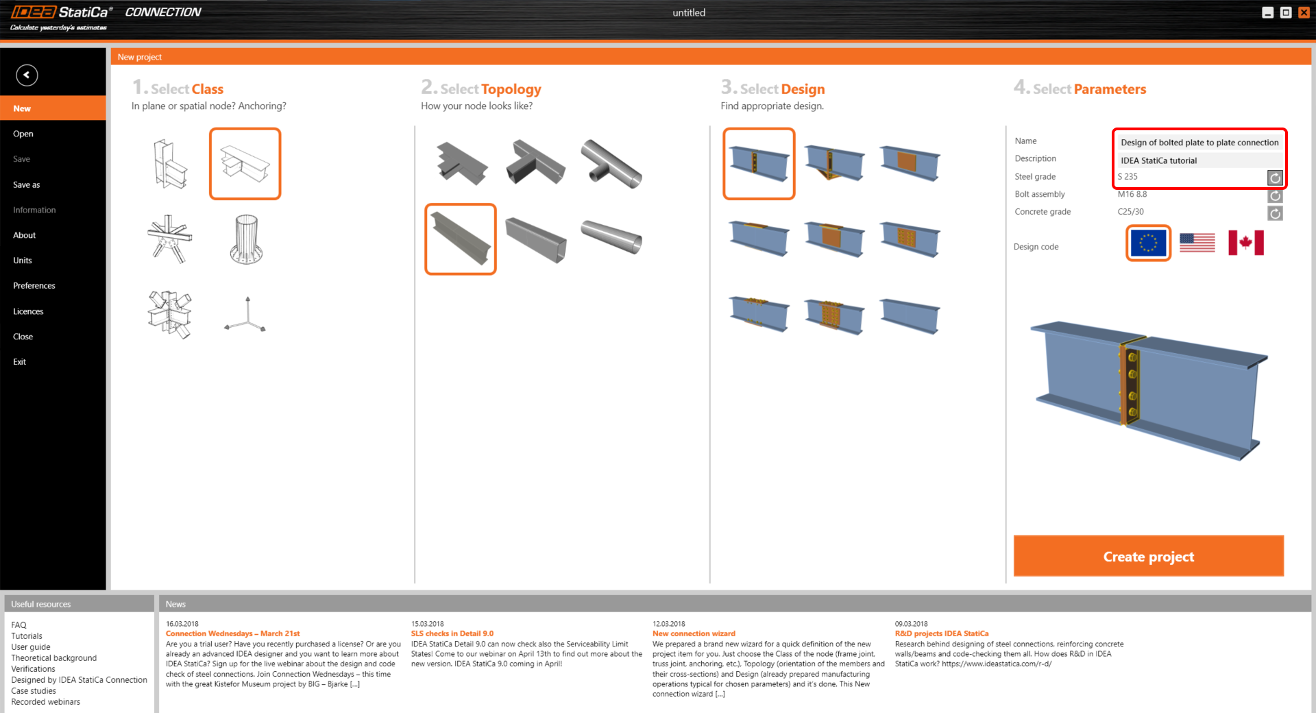 Bolted plate to plate connection design (EN) | IDEA StatiCa