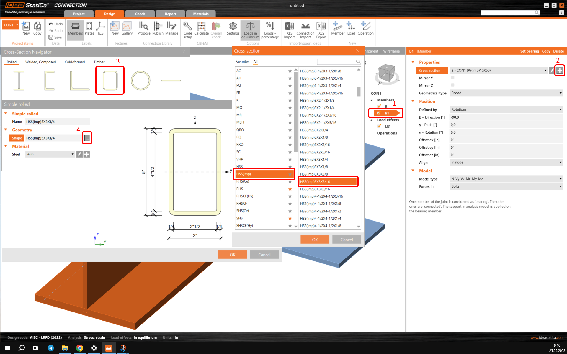 Buckling analysis of a steel connection (AISC) | IDEA StatiCa