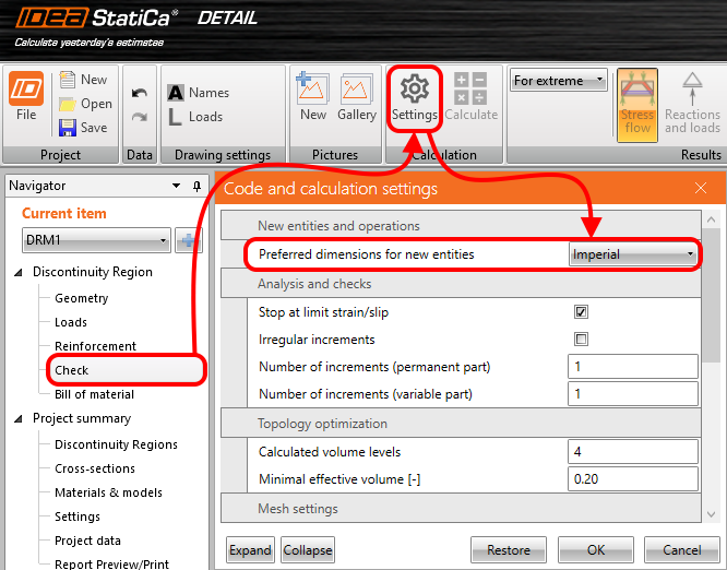Imperial rounding improvements in Detail | IDEA StatiCa