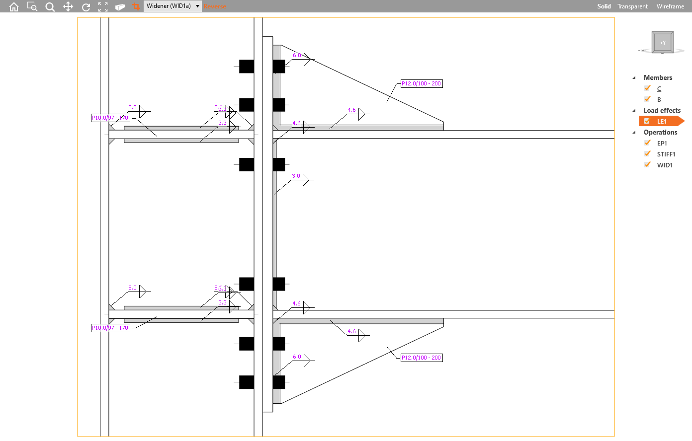 Section model view – drawings | IDEA StatiCa