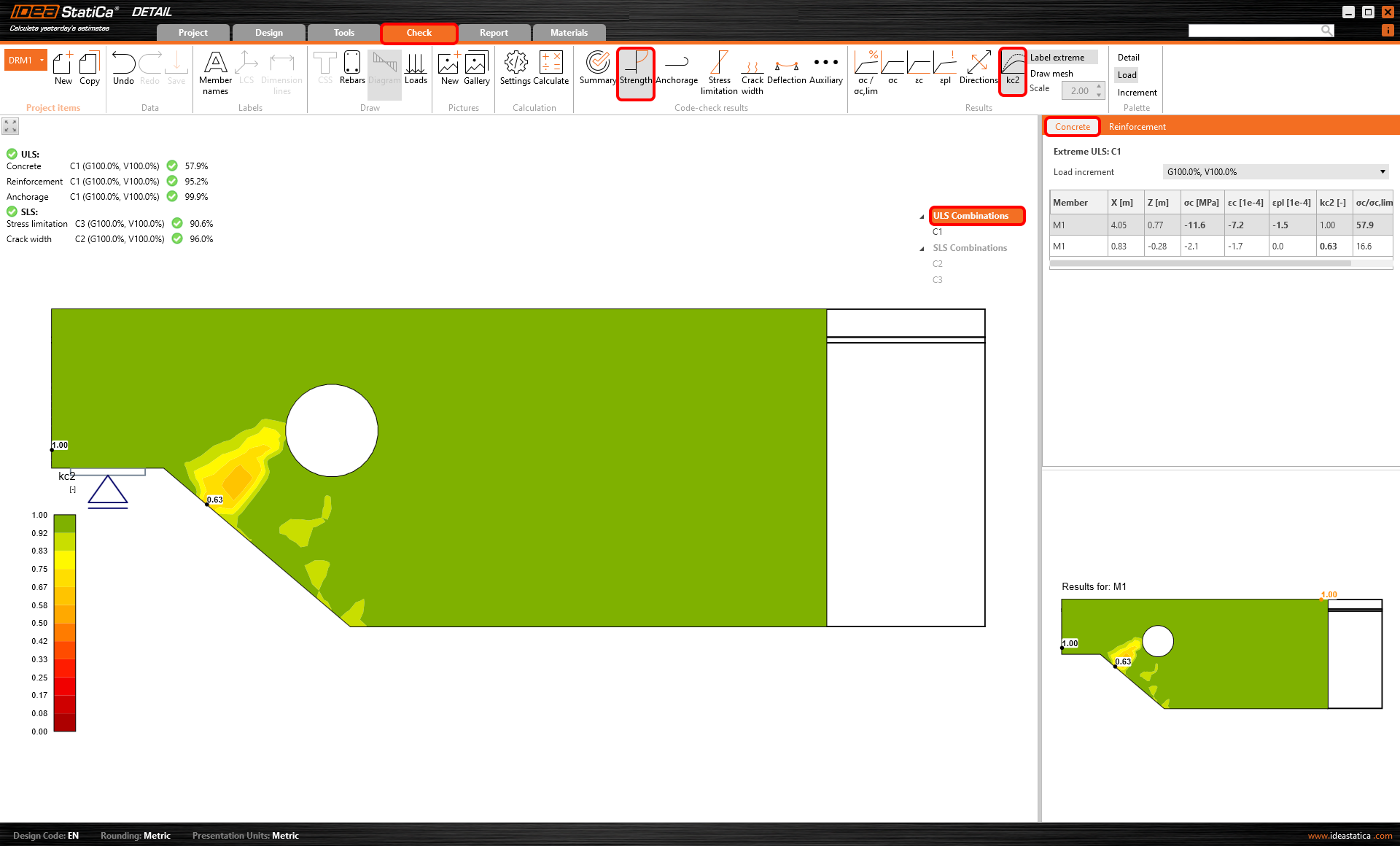 General description of ULS results in Detail application | IDEA StatiCa