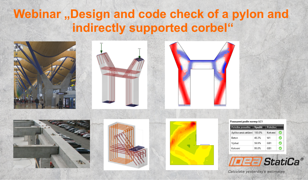 Design and check of a pylon and indirectly supported corbel | IDEA StatiCa