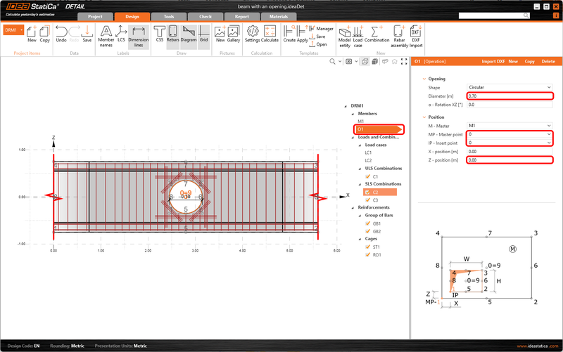Structural design of a concrete beam with an opening (EN) | IDEA StatiCa