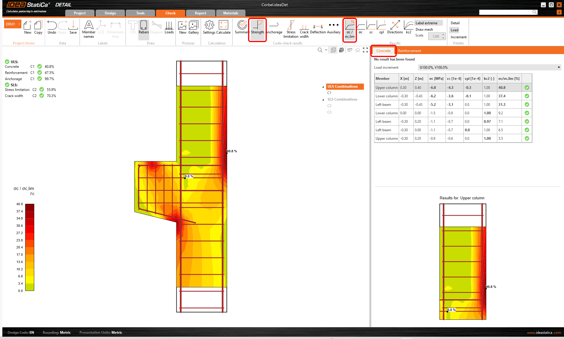 Reinforced column with a bracket (EN) | IDEA StatiCa