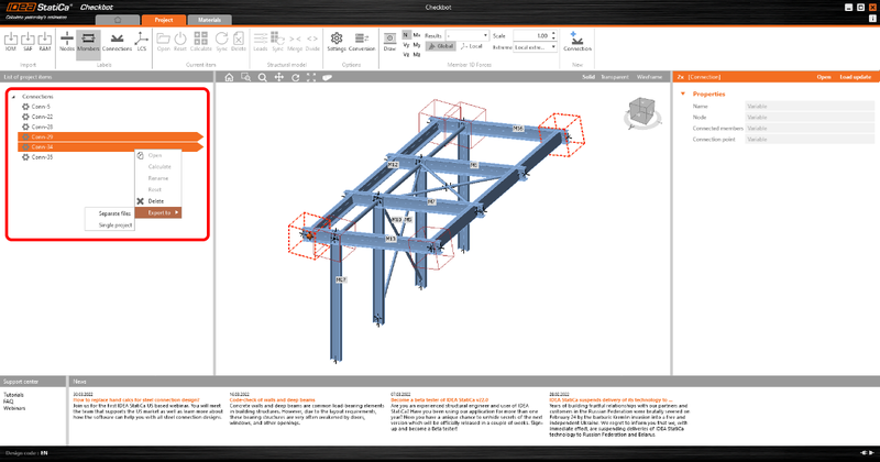 Export of editable connections from Checkbot | IDEA StatiCa