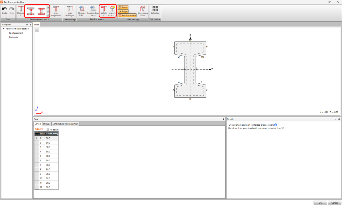 Reinforcement in RCS application | IDEA StatiCa
