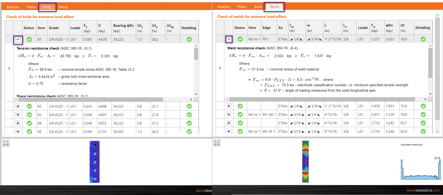 Moment connection: Wide flange to HSS (AISC) | IDEA StatiCa