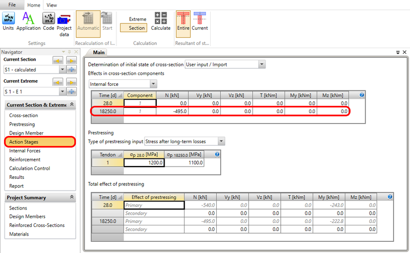 RCS - Action stages | IDEA StatiCa