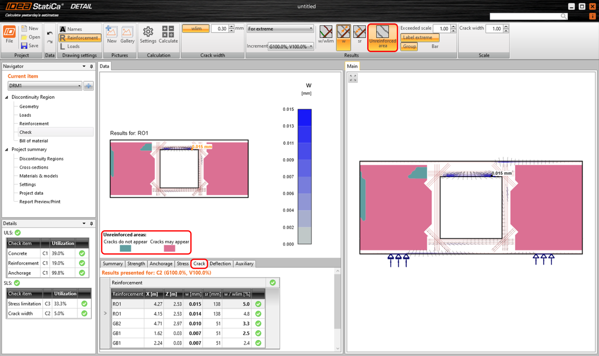 General description of SLS results in Detail application | IDEA StatiCa