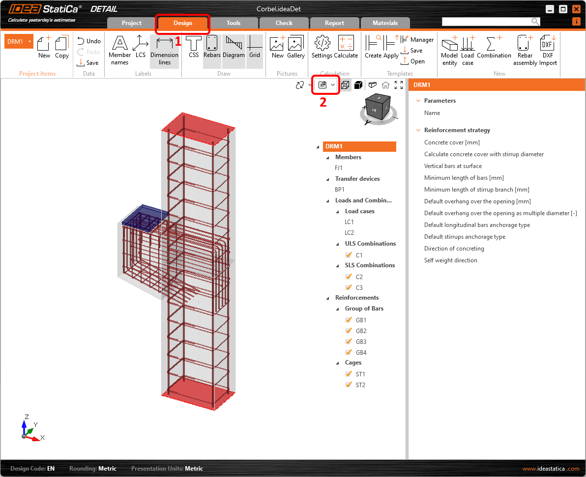 Reinforced column with a bracket (EN) | IDEA StatiCa