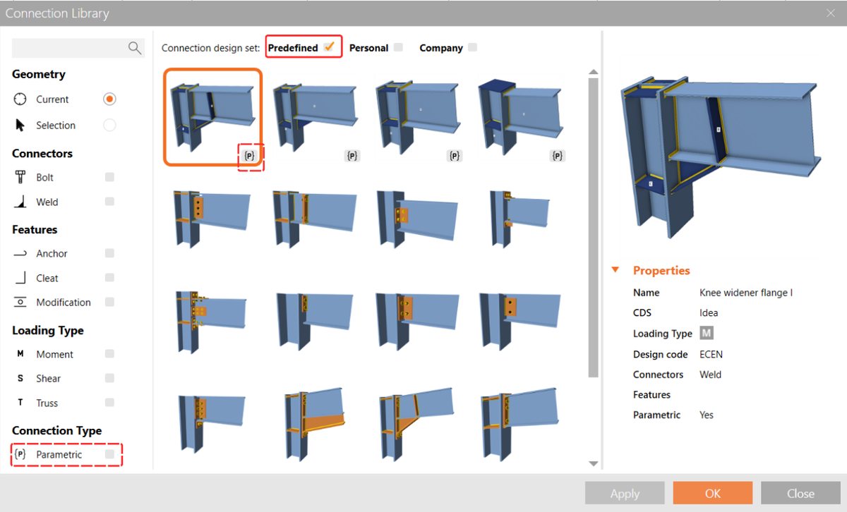 Parametric Templates In Connection Library Idea Statica