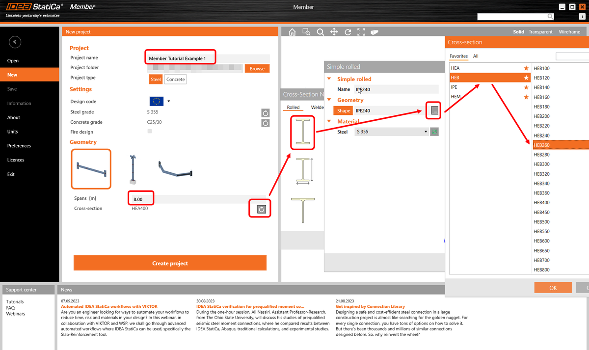 Structural design of steel beam (EN) | IDEA StatiCa