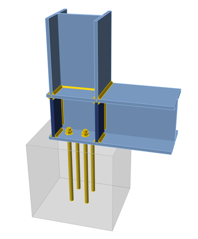 Partially supported base plate | IDEA StatiCa