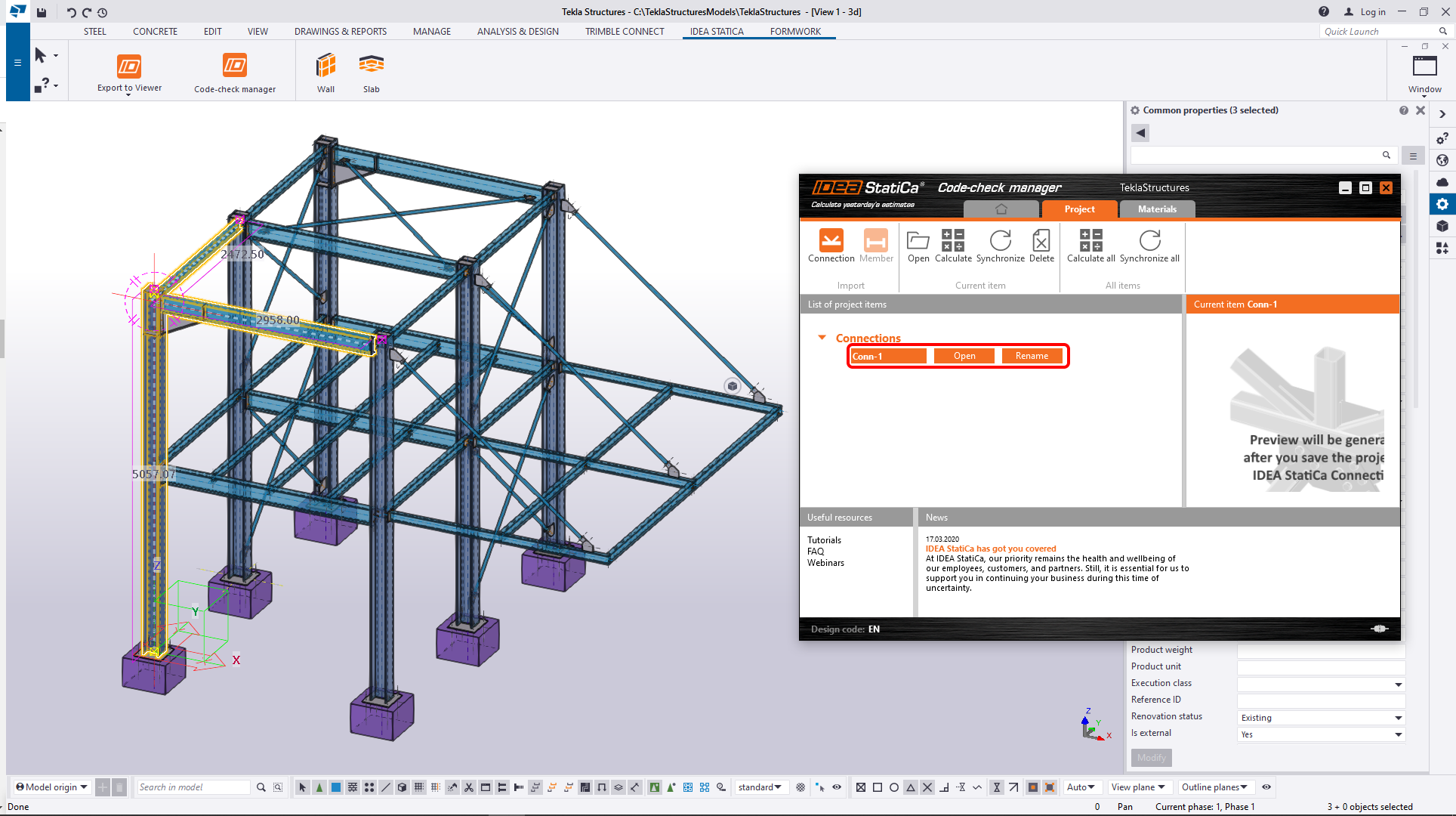 How To Combine Tekla Structures And Sap2000 For Steel Connection Design