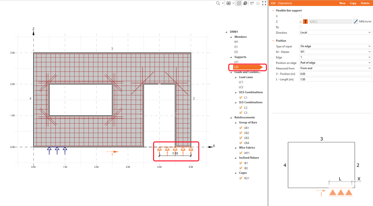 Structural design of a concrete wall (EN) | IDEA StatiCa