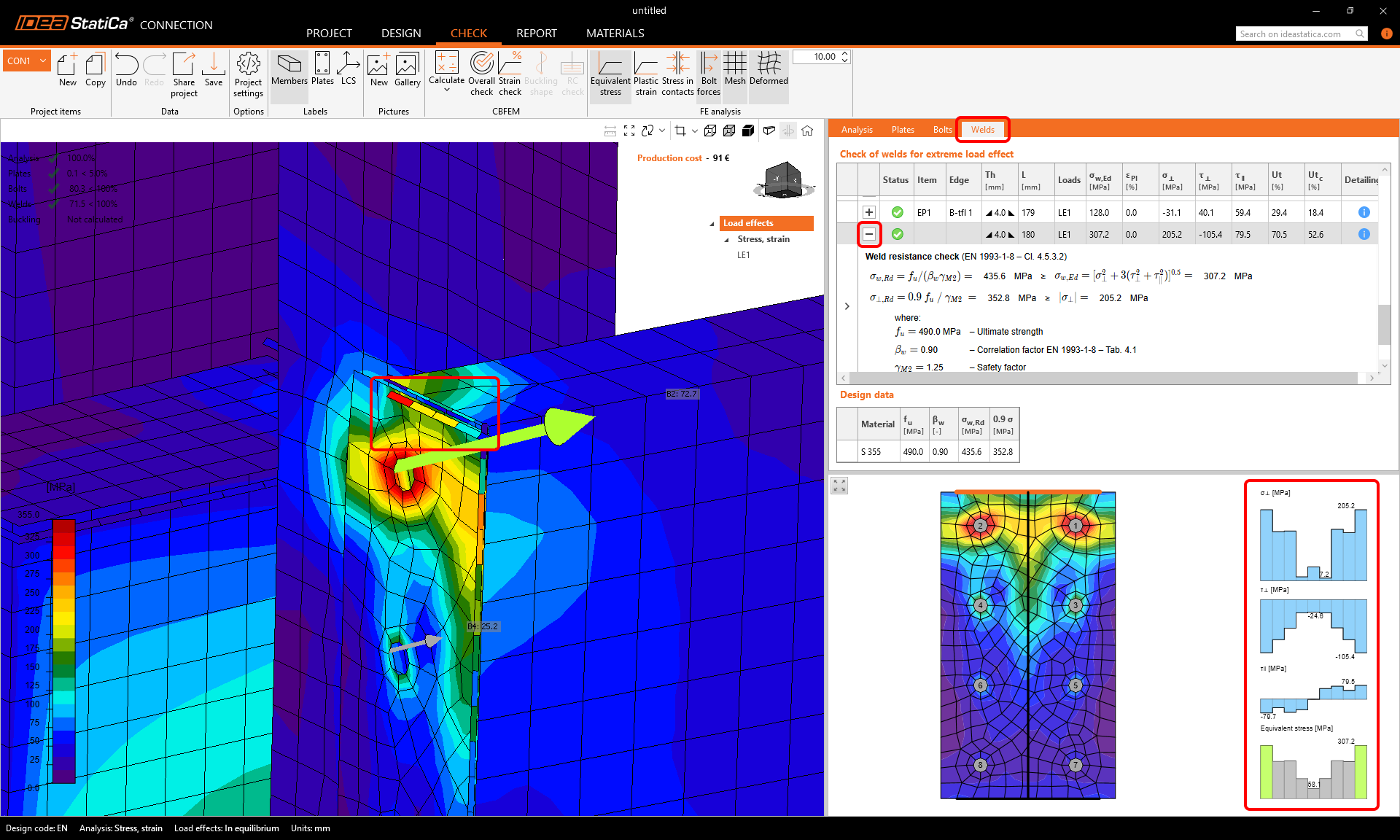 Continuous beam over column connection design (EN) | IDEA StatiCa