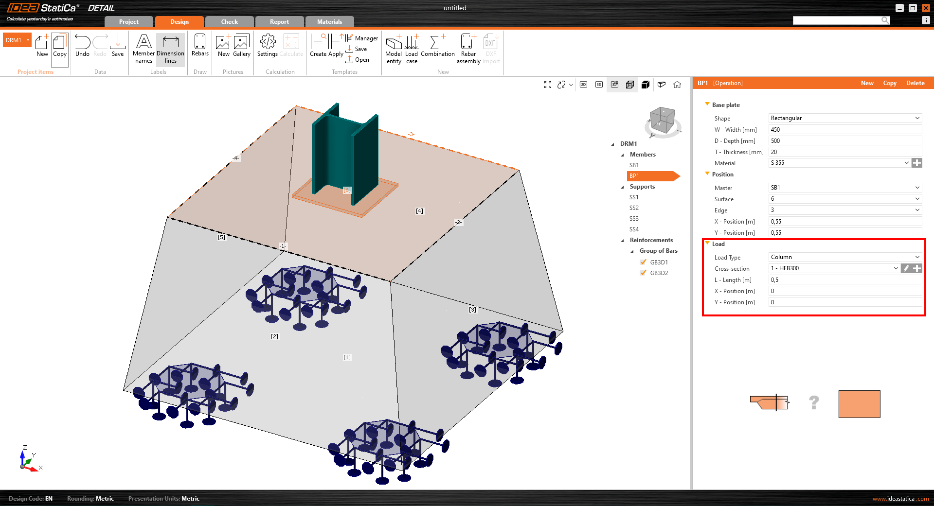 3D Detail – reinforced concrete footings (BETA) | IDEA StatiCa
