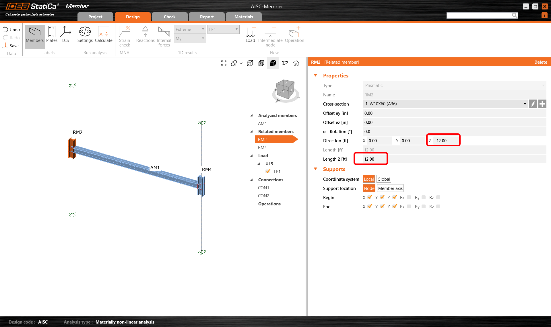 Structural design of steel beam (AISC) | IDEA StatiCa