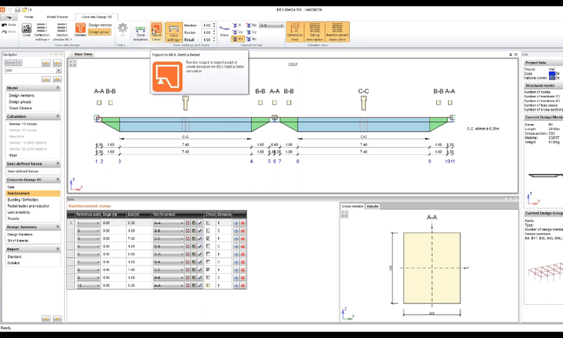 Export of the beam to IDEA StatiCa Detail | IDEA StatiCa