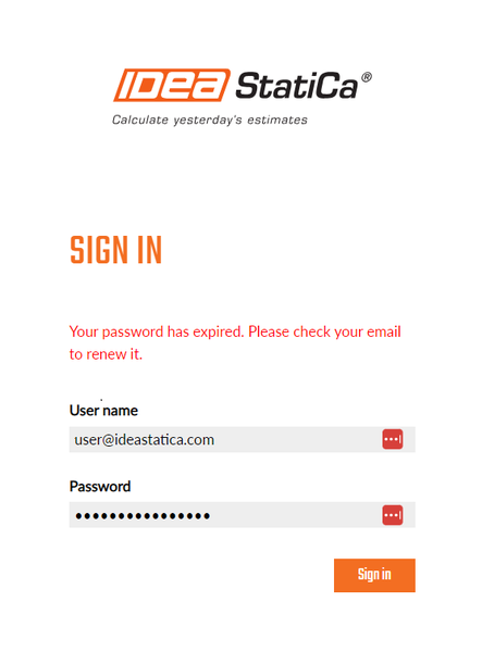 Password reset | IDEA StatiCa
