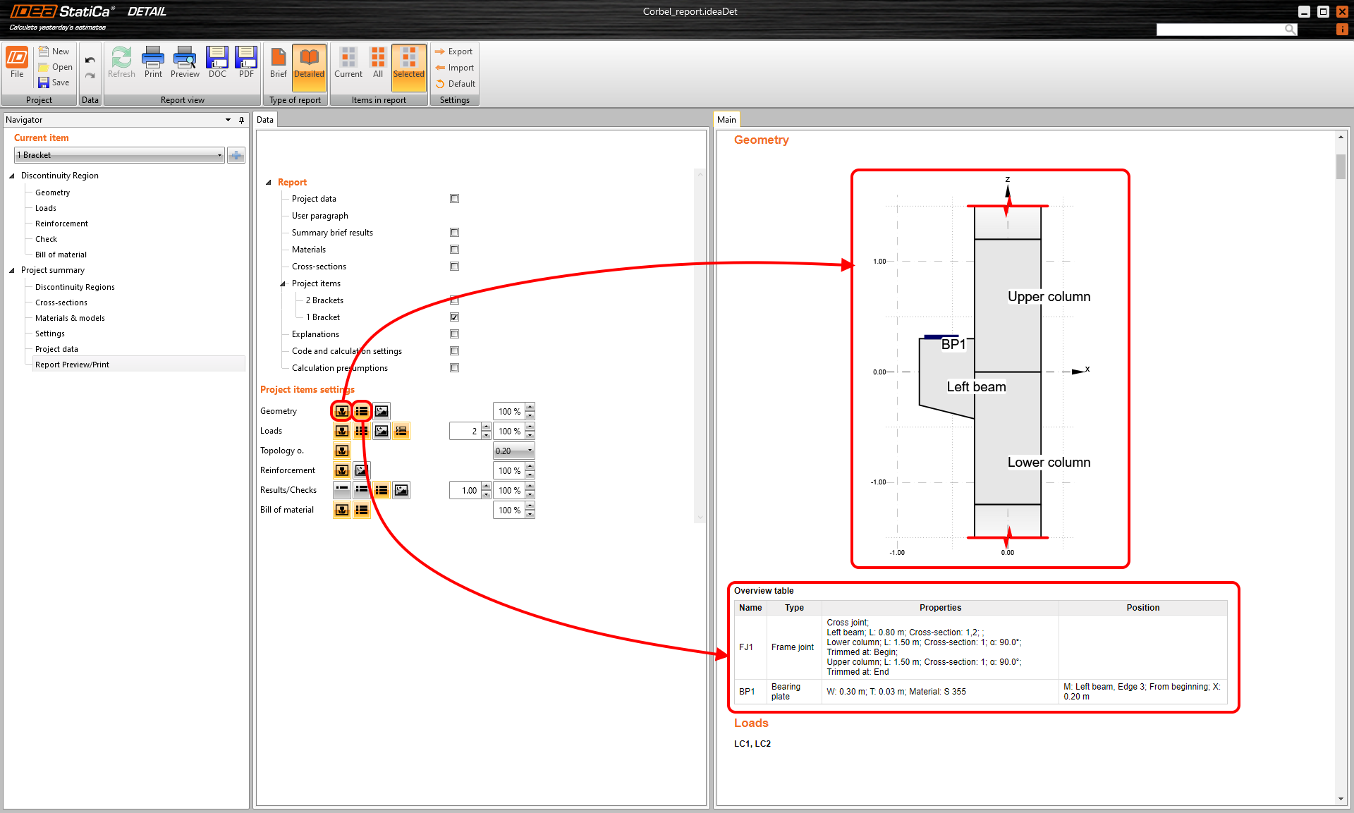 Report in Detail application | IDEA StatiCa