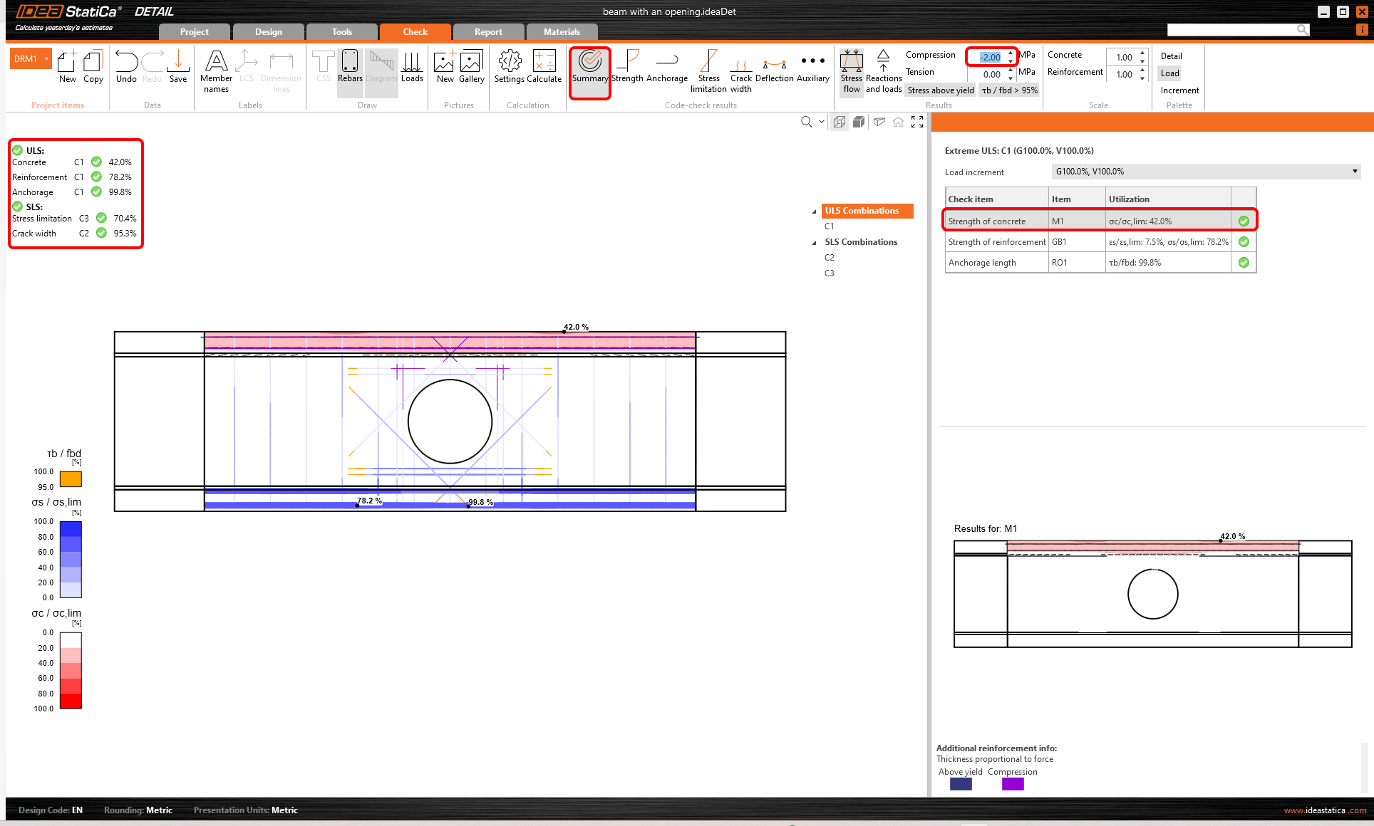 Structural design of a concrete beam with an opening (EN) | IDEA StatiCa