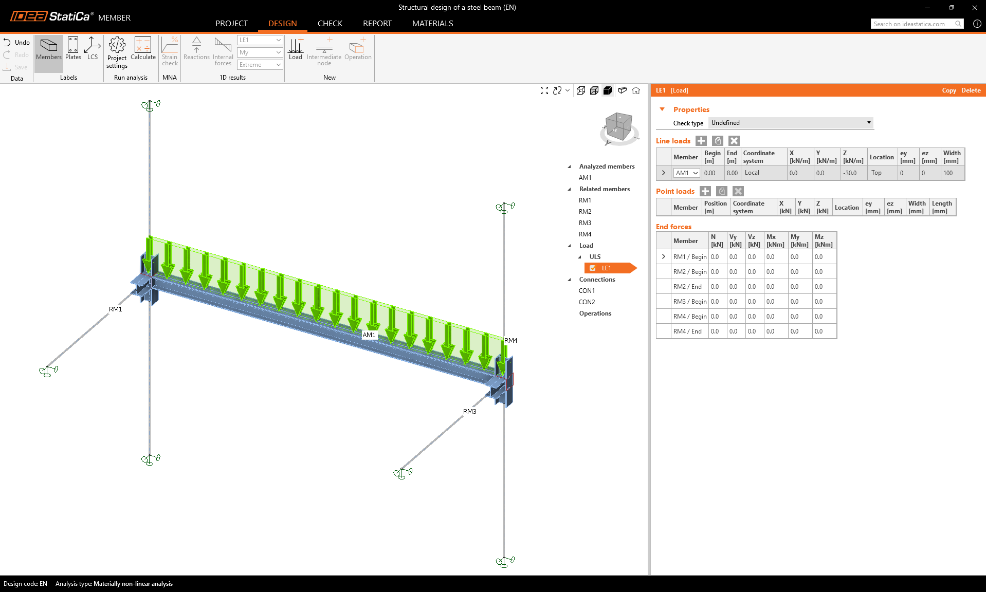 Structural design of steel beam (EN) | IDEA StatiCa