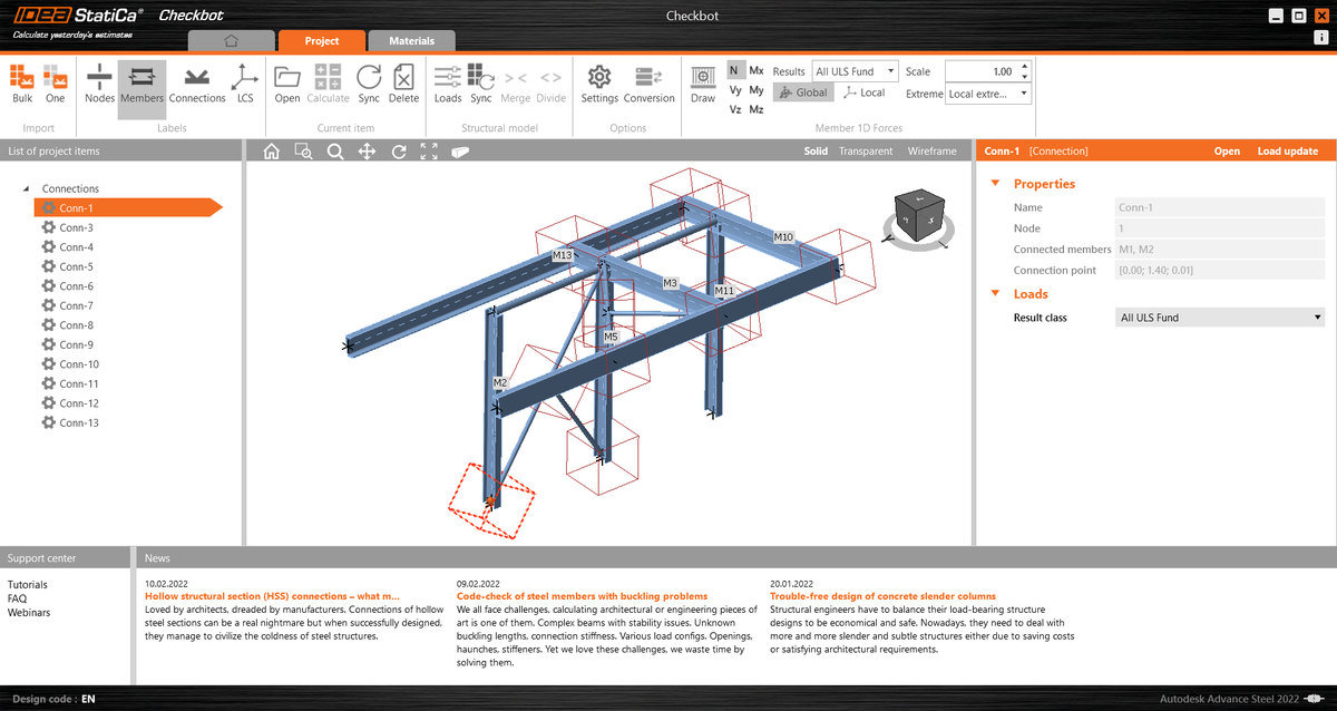 Advance Steel BIM link for steel connection design (EN) | IDEA StatiCa