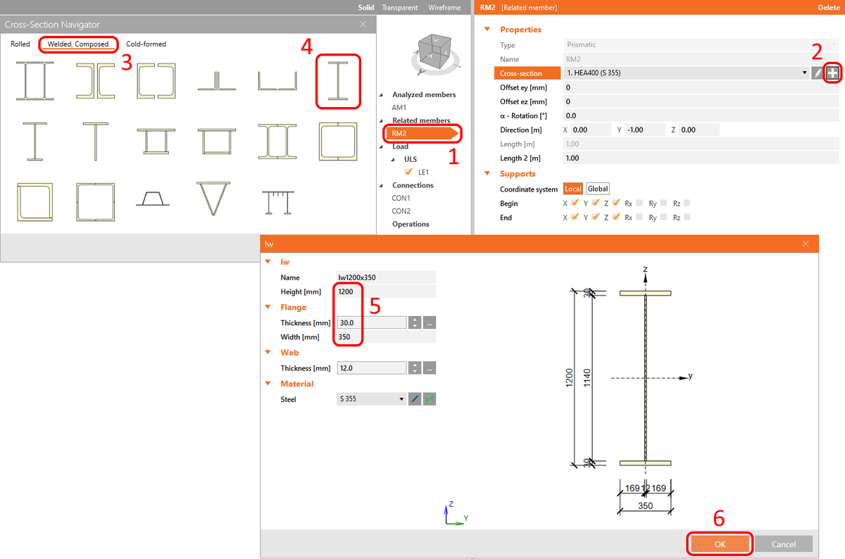Structural design of a steel cross-beam affected by lateral torsional ...