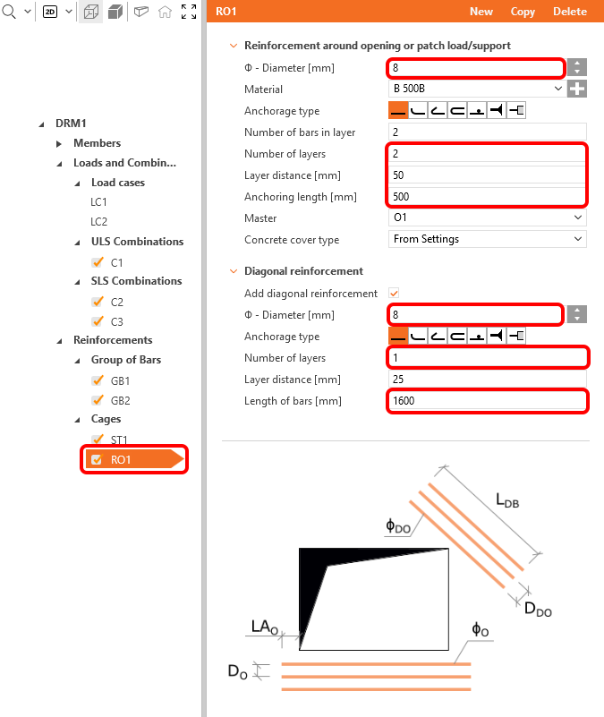 Structural design of a concrete beam with an opening (EN) | IDEA StatiCa
