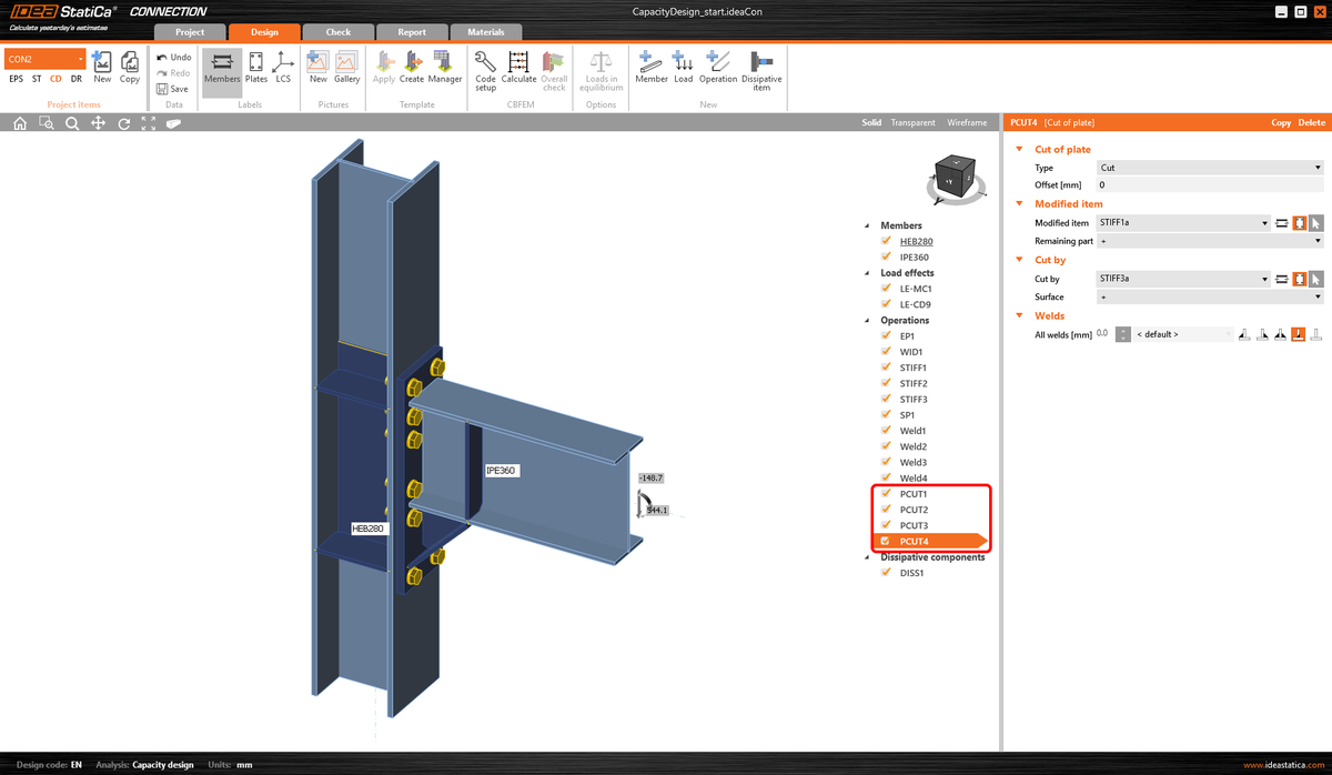 Capacity design (EN) | IDEA StatiCa