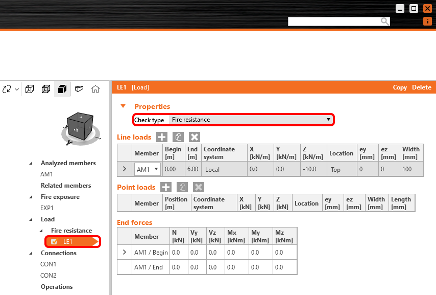 Fire design analysis of a steel member (EN) | IDEA StatiCa